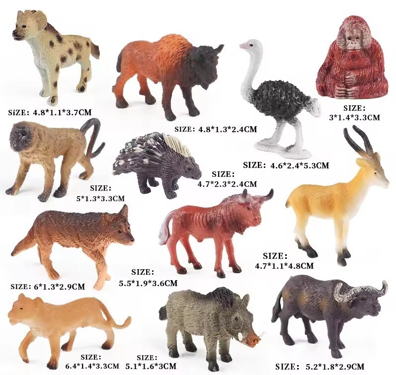 Cat Dog Insect Dinosaur Fish Bird Toy Set Action Figure Small Animal ...