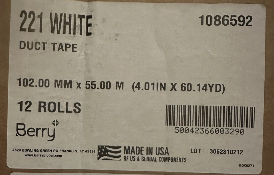 (4) Rolls Polyken 221 White 4” x 60 Yd High Quality Performance Premum ...