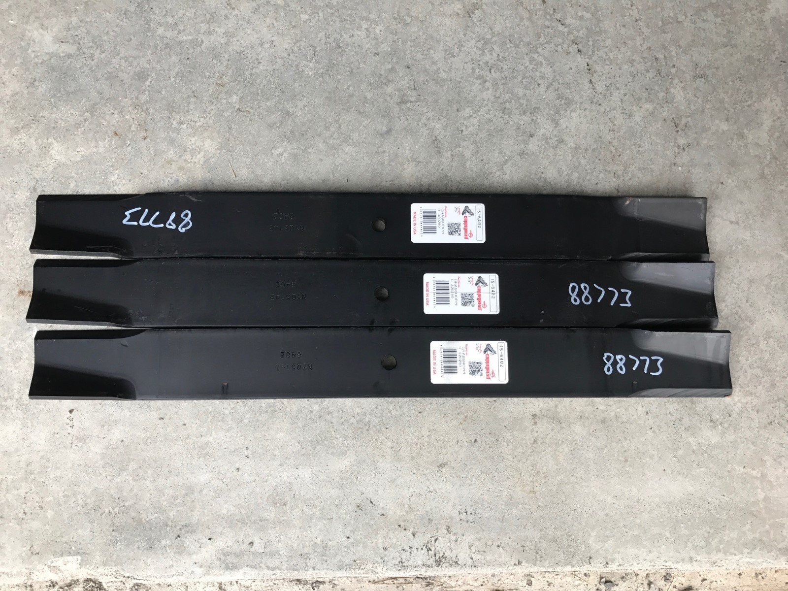 Set of 3 Blades for Bush Hog ATH 720 Series 72" Cut Mowers Code 88773 ...