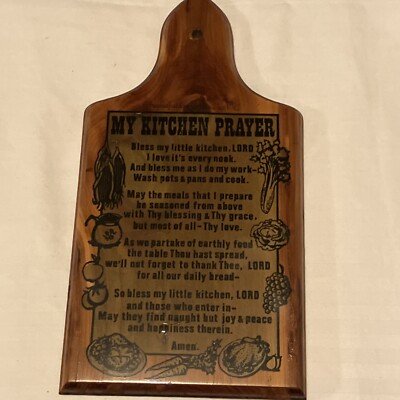 Vintage Grandfather Mt Nc Souvenir "My Kitchen Prayer" Wood Cutting ...