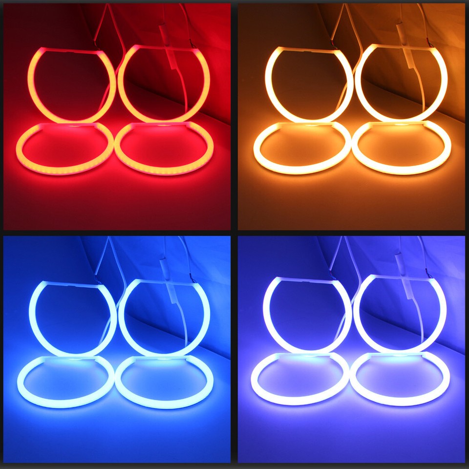 4x RGB Cotton LED Angel Eyes Lamp Halo Ring Car Headlight Fit BMW E36 ...
