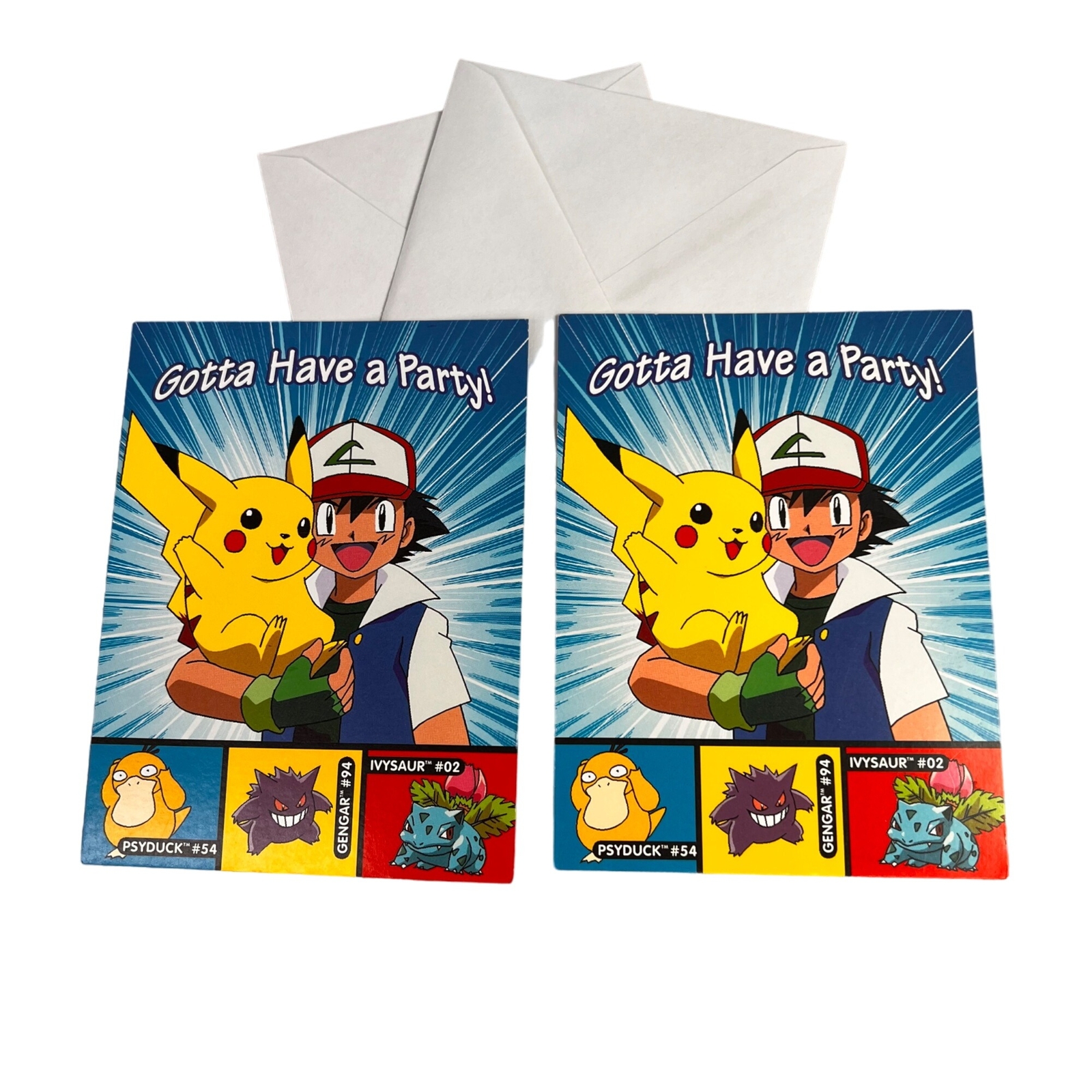 Y2K Pokemon Party Invitations Lot of 2 with Envelopes 2000 Nintendo ...