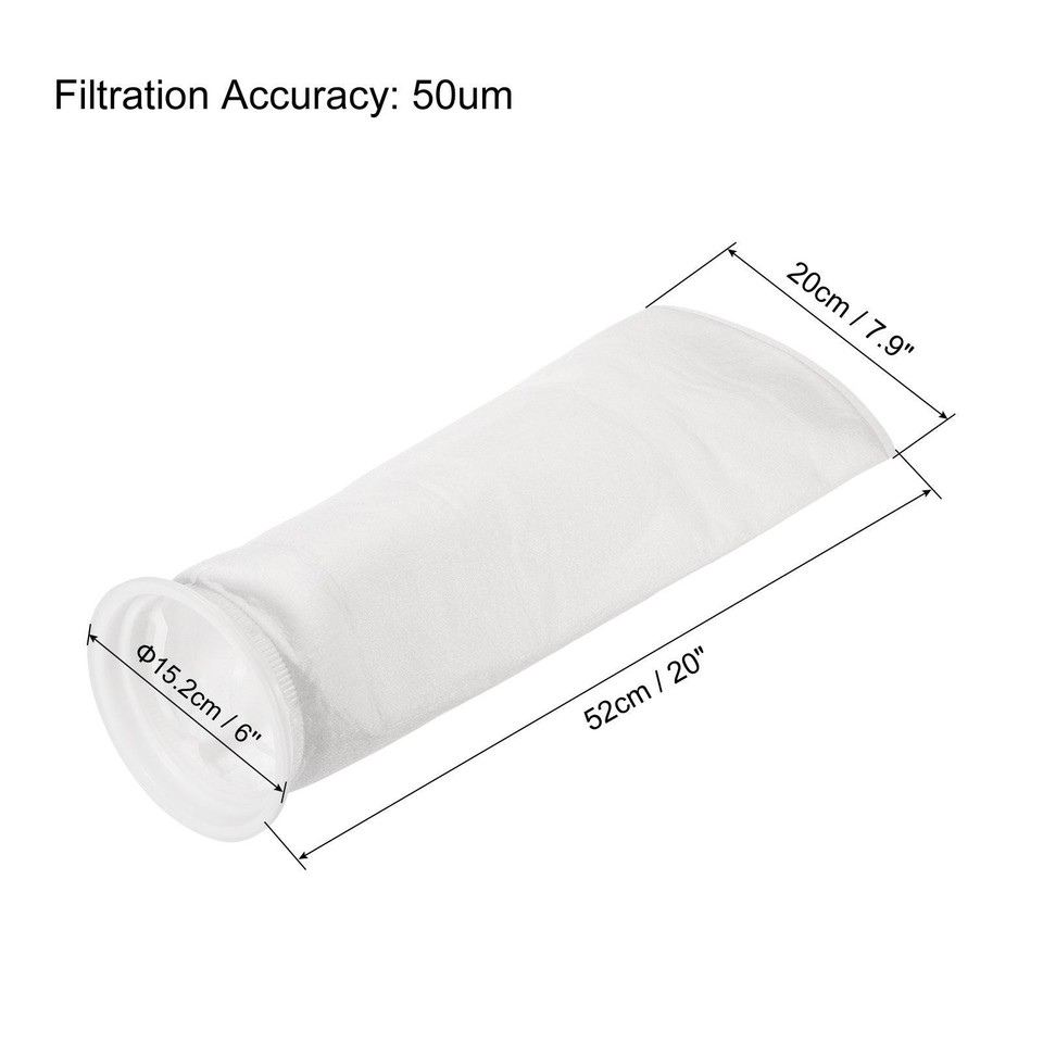 2pcs 6'' Ring Filter Socks, 50 Micron Mesh Bags Pool Skimmer Basket ...