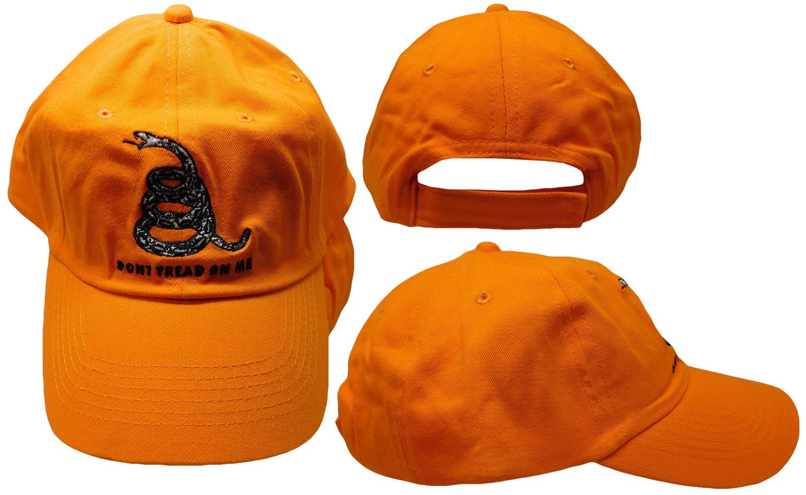 Gadsden DTOM White Snake Orange Washed Cotton Adjustable Embroidered ...