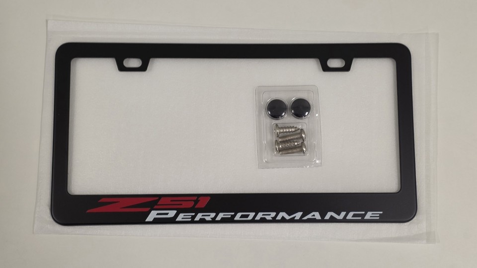 Z51 Performance License Plate Frame For Corvette Black Premium Metal | eBay