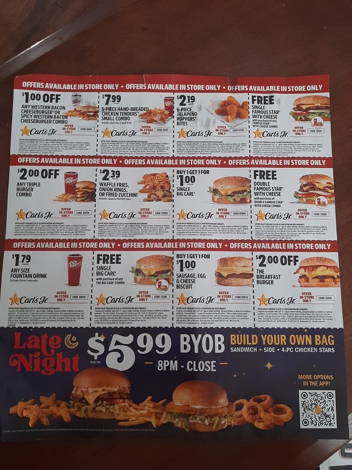 Carls Jr Coupon | eBay
