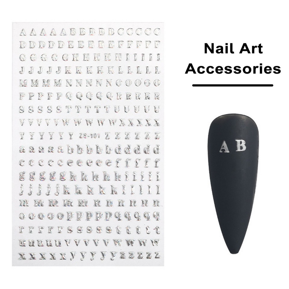 Nail Manicure Decorations Alphabet Nail Stickers Sheet Diy Manicure for ...