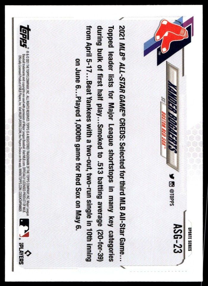 2021 Topps Update #ASG-23 Xander Bogaerts 2021 MLB All-Stars NM/MT | eBay