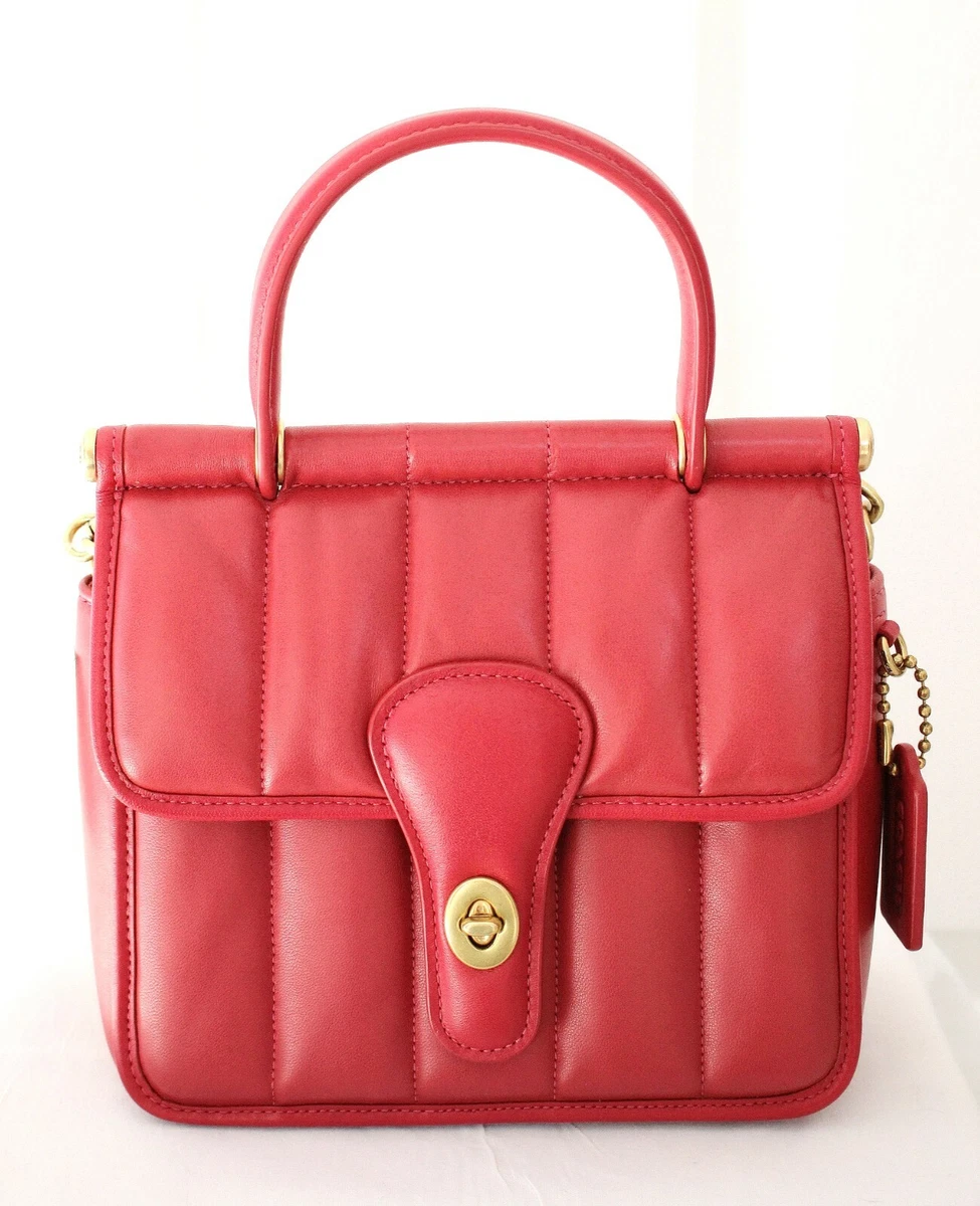Coach Red Top Handle Willis with Quilting hajj.gov.eg