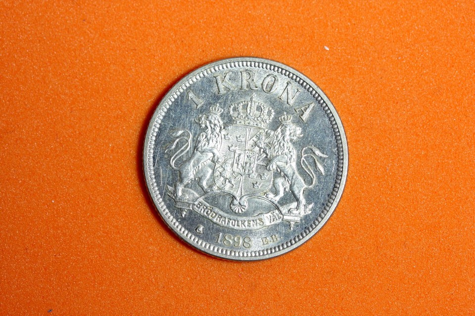 1898 Sweden One Krona Silver Coin #M15974 | eBay