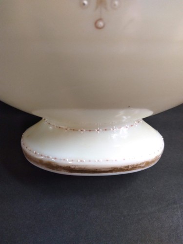 Rare Pair of Antique Josef Ahne Opaline Glass Vases - Signed, 8.5 ...