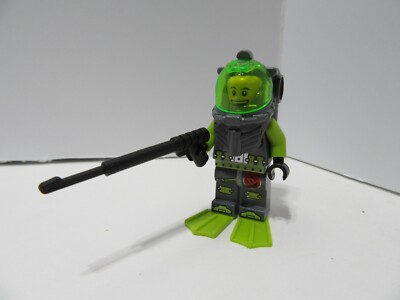 LEGO Custom Minifigure Atlantis Green Diver Bobby Buoy MOC Helmet Spear ...