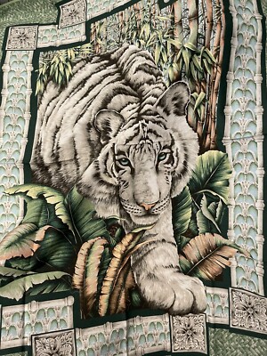 White Tiger Pre-Printed 35 X WOF Fabric Panel | eBay