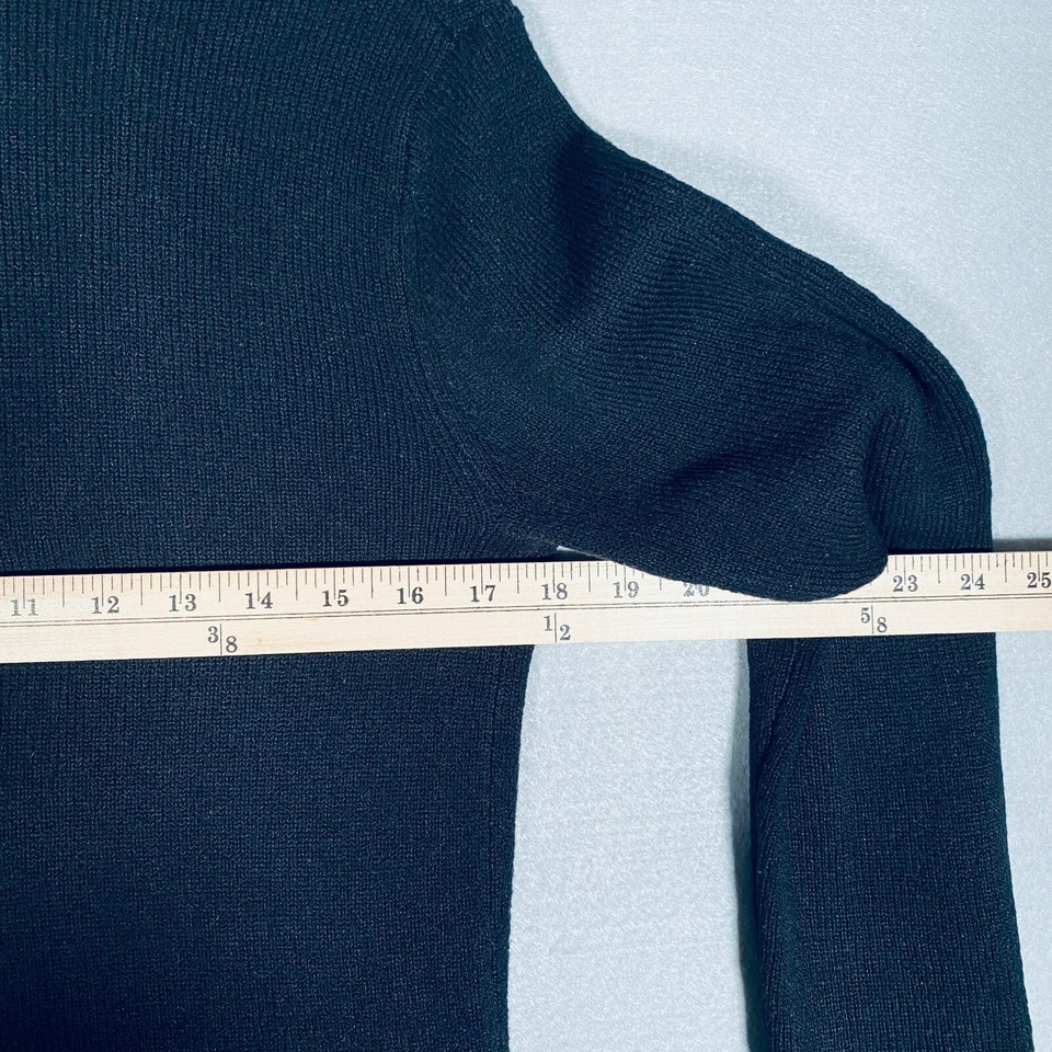 ATM Sweater Womens S Black Wool Blend Button Up Cardigan Collared | eBay