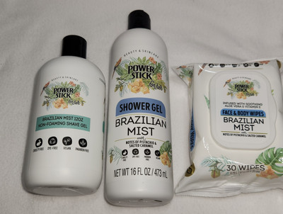 Power stick Shower Gel, shave gel, body wipes Brazilian Mist new full ...