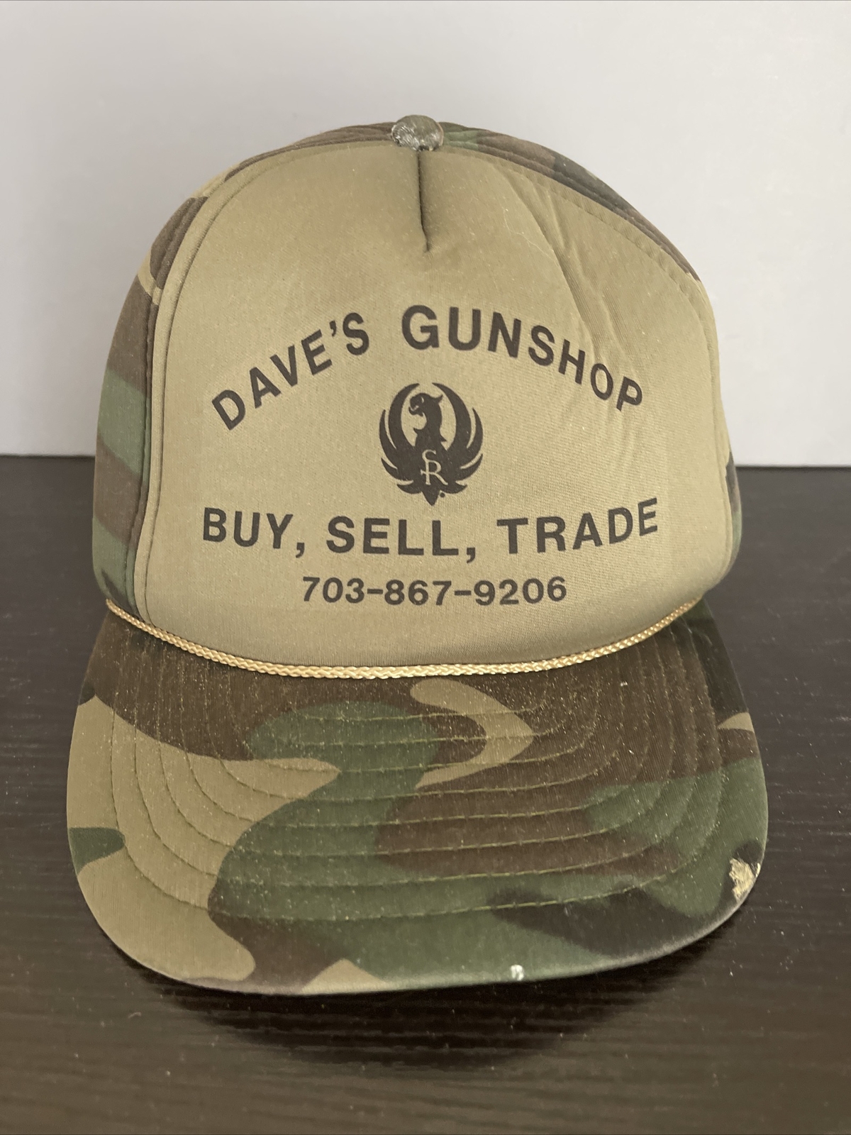 Vintage Dave's Gun Shop Hat Cap Camoflouge Camo Virginia Hunter Hunting ...