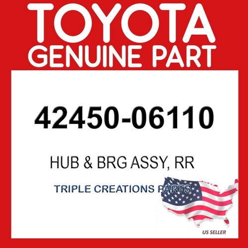 TOYOTA GENUINE 4245006110 HUB & BEARING ASSY, REAR AXLE, RH 42450-06110 ...
