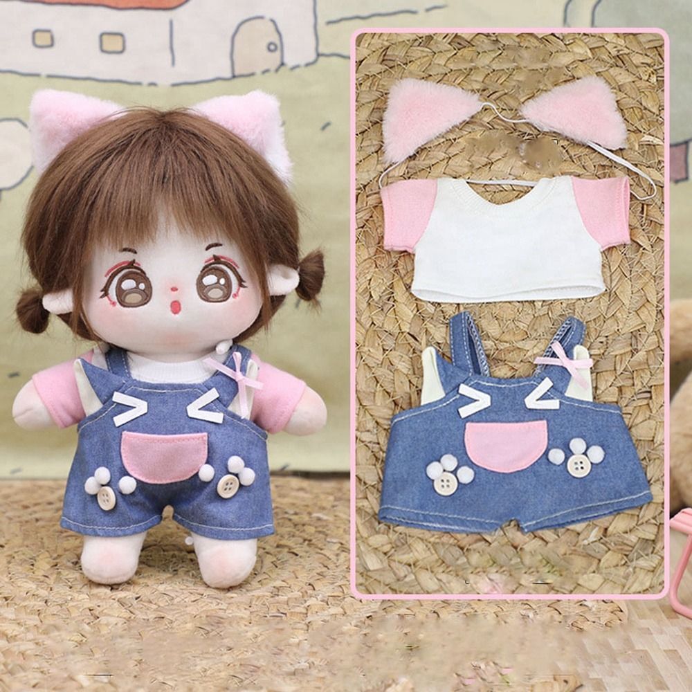 Cartoon Style Cartoon Plush Jumpsuit Cute Mini Clothes Suits 20cm ...