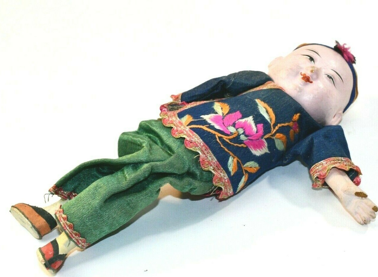 Antique 10" Paper Mache Japanese Boy Doll Pre-Owned | eBay
