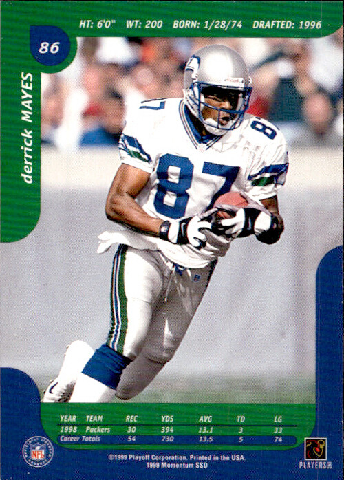 1999 Playoff Momentum SSD Derrick Mayes 86 Seattle Seahawks | eBay