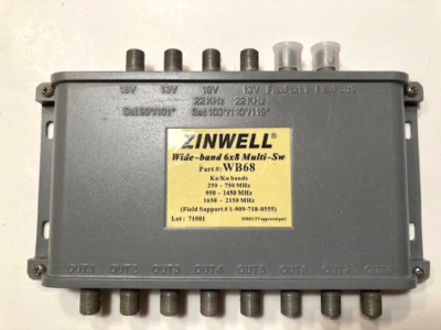 Zinwell 6x8 Multi-Switch WB68 For TV, Cable, and Satelite Multi Room ...