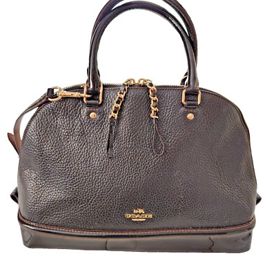 COACH SIERRA DOMED LEATHER LARGE SATCHEL ELBOW BAG PURSE BLACK | eBay