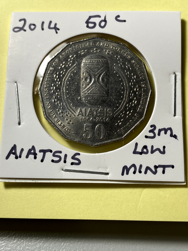 2014 AIATSIS 50c (Low Mintage) circulated Fifty Cent Coin in 2x2 Holder ...