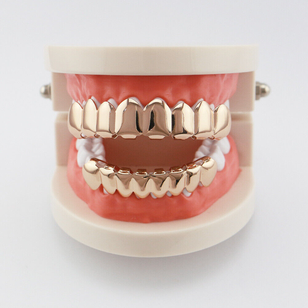 Hip Hop Gold Teeth Set 18K Gold Upper Teeth 8 Lower Teeth 8 Hip Hop ...