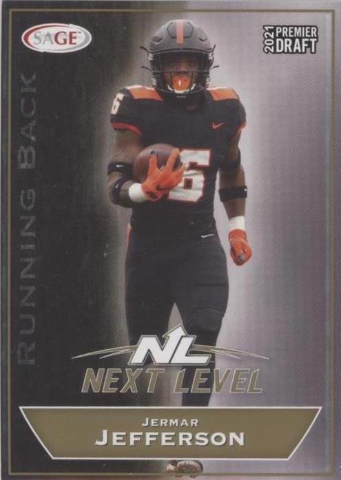 2021 Sage Premier Draft - Next Level Jermar Jefferson #159 Gold (RC ...