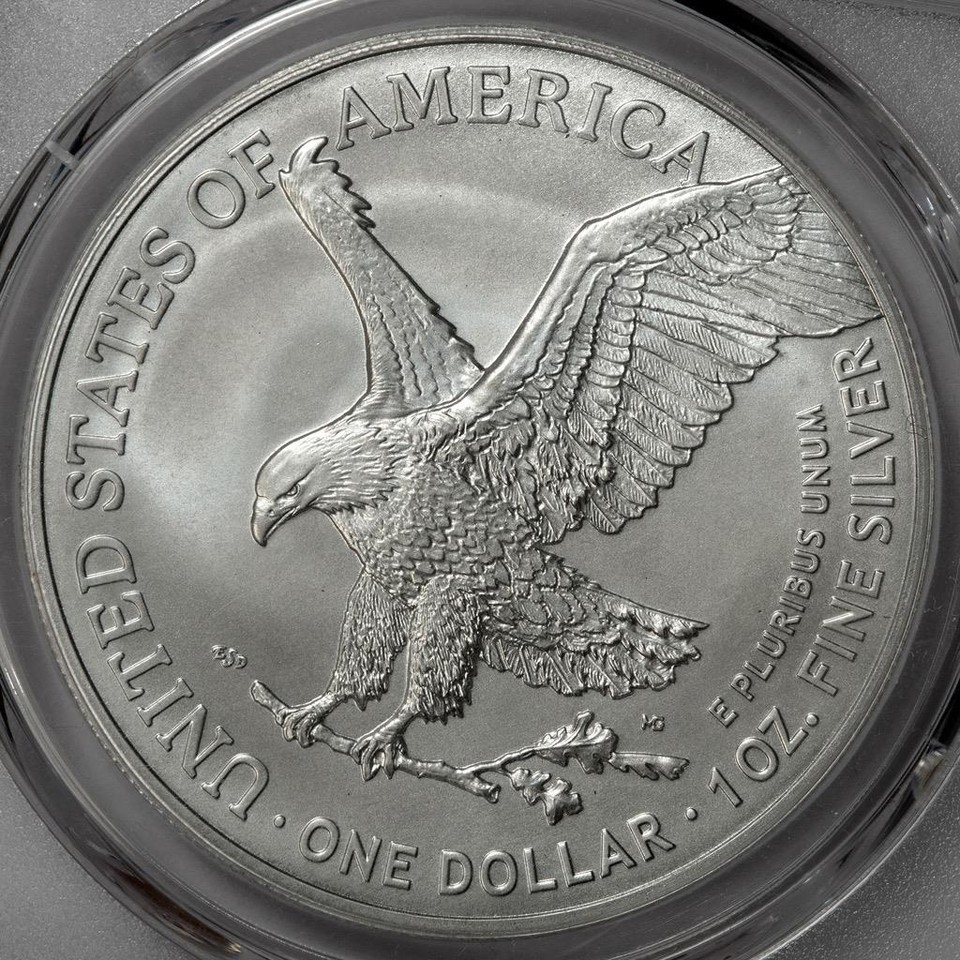 2021 PCGS MS68 Struck Thru Type 2 Silver Eagle Dollar Error Dropped ...