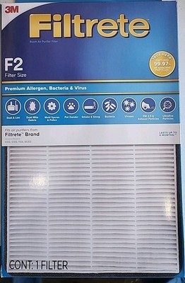 Filtrete F2 Room Air Purifier Filter, True HEPA 13 in. x 8.2 in. 1-Pack ...