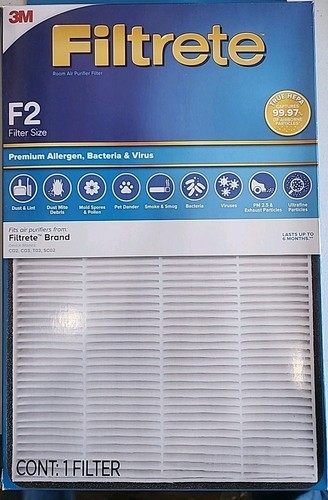 Filtrete F2 Room Air Purifier Filter, True HEPA 13 in. x 8.2 in. 1-Pack ...