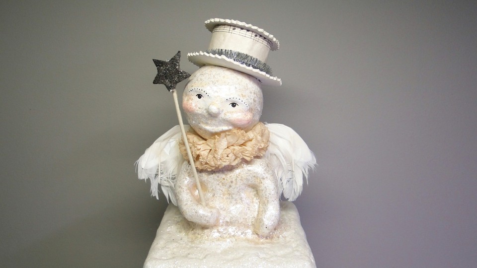 Dee Foust For Bethany Lowe 15" Snowman Winter Angel Figure Chimney | eBay