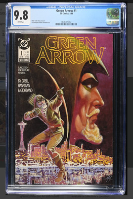 🔑 💎🔥 Green Arrow #1 (1988 DC) CGC 9.8 White! Mike Grell cover! 🔑 Gunn ...