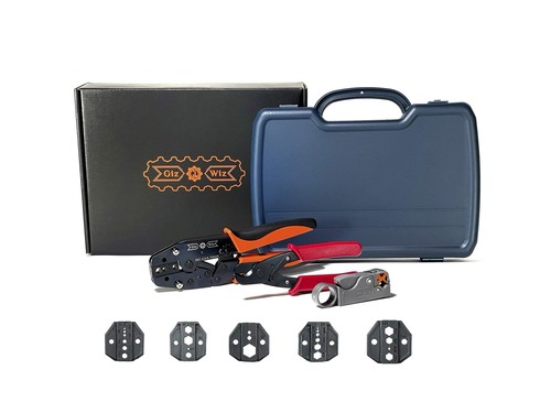 GIZWIZ Professional All-In-One RF Coax Quick Change Tool Kit Crimper ...