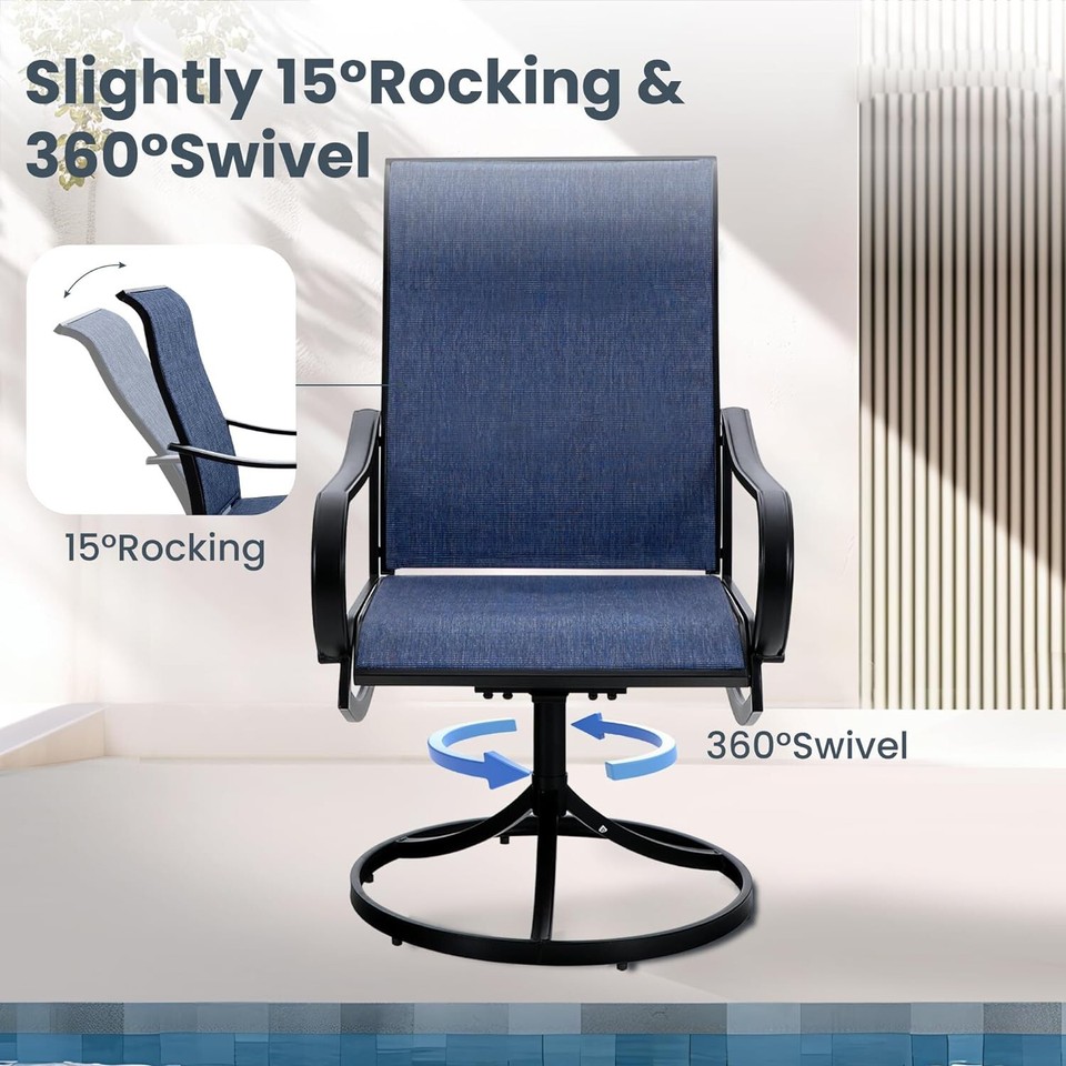 Patio Swivel Chairs Set of 2 Outdoor Dining Chairs Swivel Rocking ...