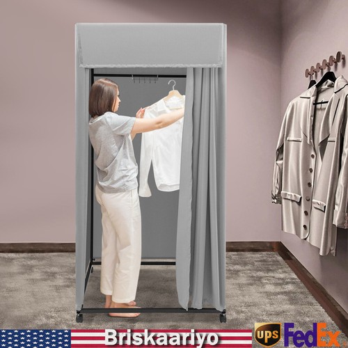Portable Mobile Fitting Room with Curtain, Spacious Design & Easy Setup ...