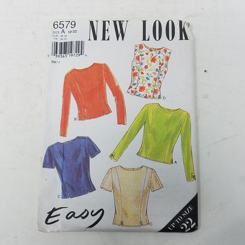 New Look Sewing Pattern 6579 Fitted Top Shirt Uncut Womens 10 12 14 16 ...