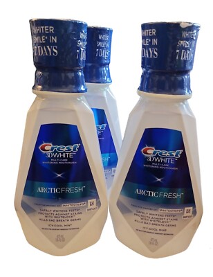 3X CREST 3D White Whitening Mouthwash ARCTIC FRESH Icy Cool Mint - 16oz ...