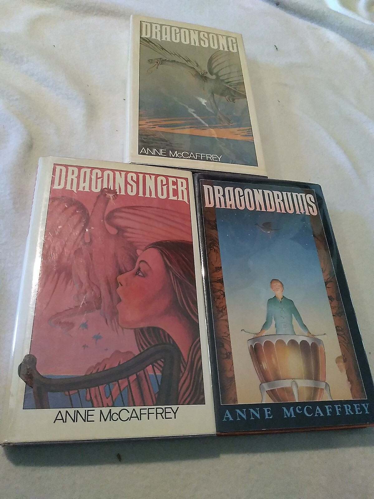 Anne McCaffrey DRAGONSONG, DRAGONSINGER, DRAGONDRUMS TRILOGY 1st US w ...