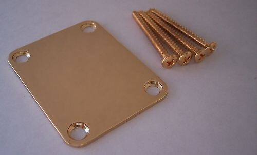 GOLD FENDER Strat Tele NECK PLATE With Neckplate Screws | eBay
