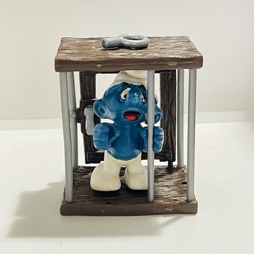 Smurfs 40212 Smurf PRISONER In JAIL CAGE Vintage Super-Smurf Figure *3 ...