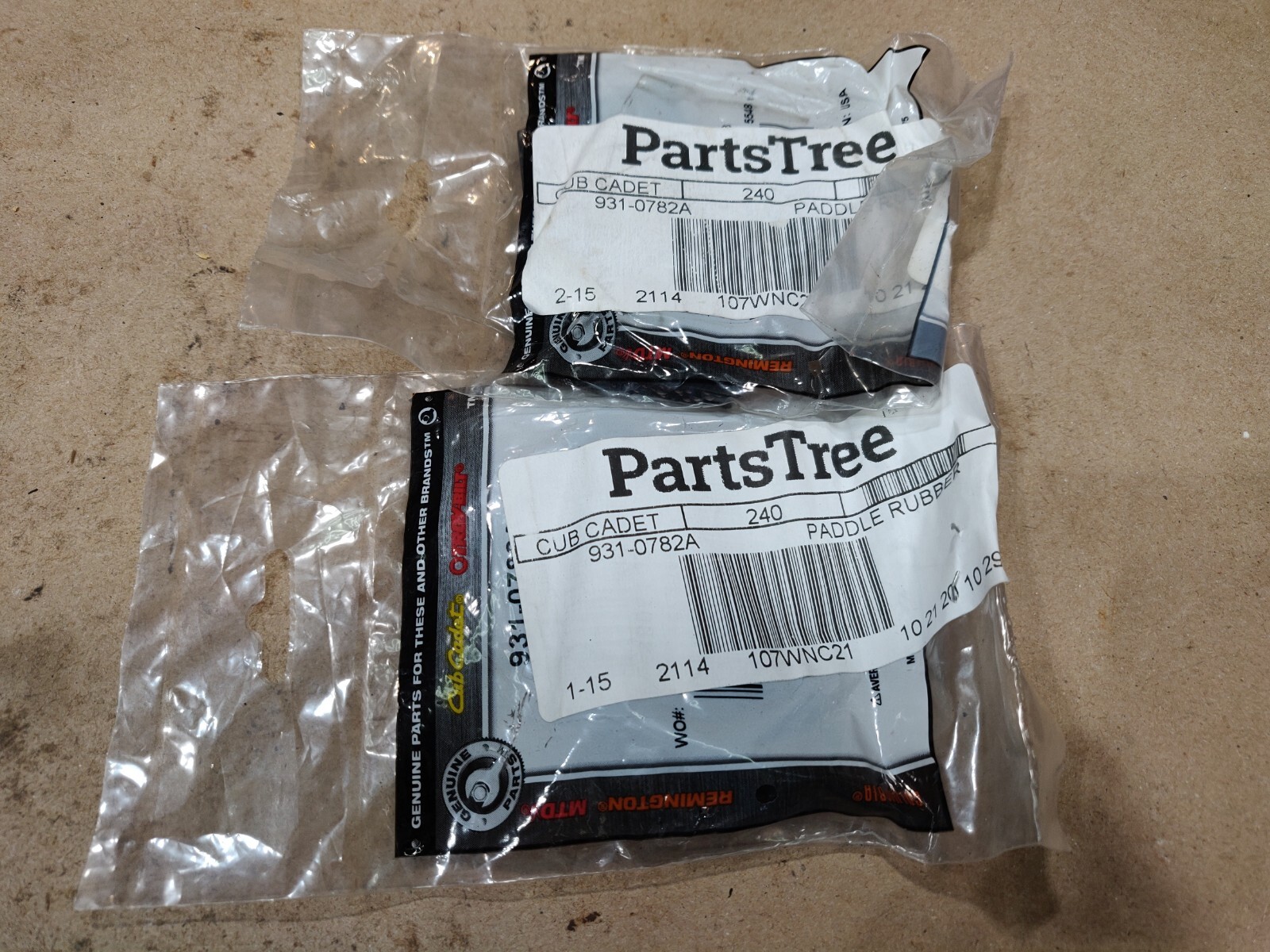 2-Pack, CUB CADET 931-0782A Rubber Paddle Machine 421R 410 321 310 181 ...