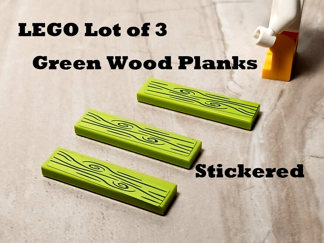 LEGO Wood Planks Green Moss Wooden Grain Swirls Fairy Floor Lot of 3 ...