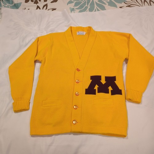 Vintage Knit Letterman Sweater University Minnesota Gophers Sz 38 | eBay