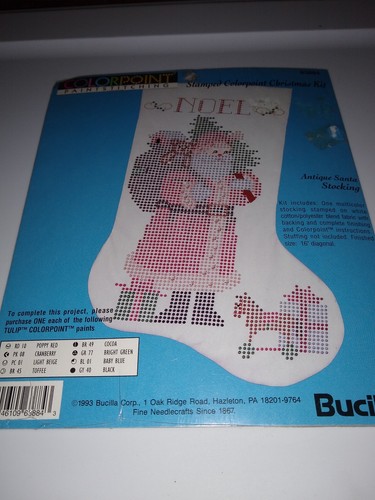 BUCILLA Colorpoint Paint Stitching NOEL Christmas Stocking Kit 1993 NIP ...