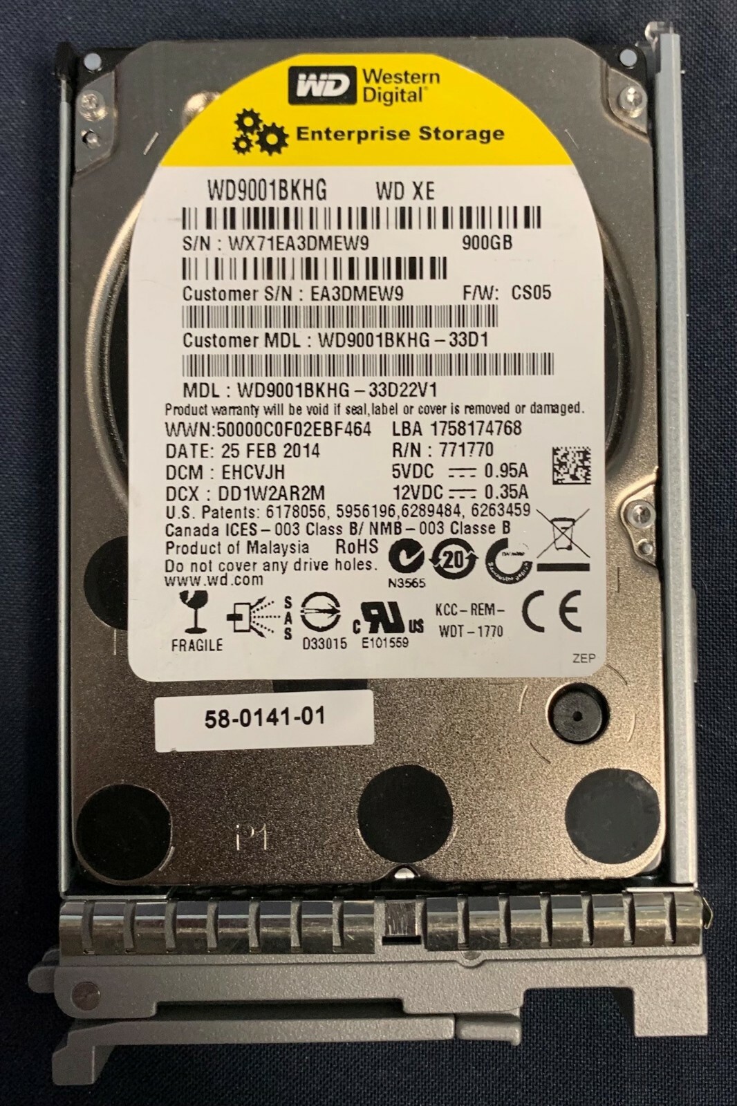 UCS-HDD900GI2F106 WD9001BKHG CISCO 900GB 10K 6G 2.5" SAS HARD DRIVE (RB ...
