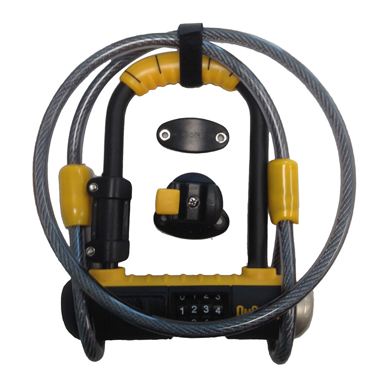 OnGuard Bulldog Mini Combo Lock W/ 4' X10mm Cable - Yellow One Size for ...