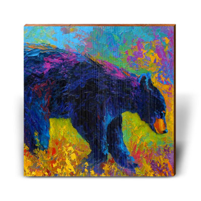 Marion Rose Bear Art Printed on Real Solid Wood. Lodge Home Decor RBEA7 ...