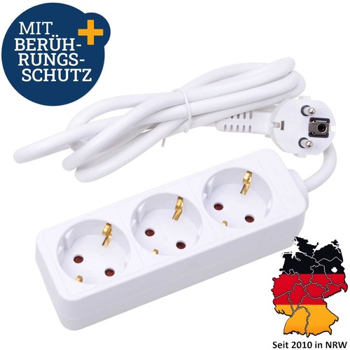 3 Fach Steckdose Steckdosenleiste Dreifachstecker 3er Stecker Schuko ...